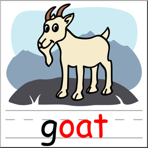 Clip Art: Basic Words: -oat Phonics: Goat Color – Abcteach