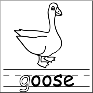 Clip Art: Basic Words: -oose Phonics: Goose B&W – Abcteach