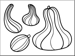 Clip Art: Gourds B&W – Abcteach