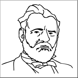 Clip Art: India: Rabindranath Tagore (coloring page) – Abcteach