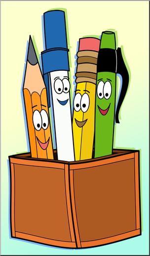 Clip Art: Cartoon Crayon Kids B&W – Abcteach