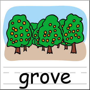 Clip Art: Basic Words: Grove Color Labeled – Abcteach