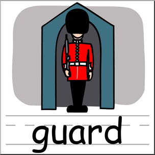Clip Art: Basic Words: Guard Color Labeled – Abcteach