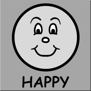 Clip Art: English: Happy Grayscale – Abcteach