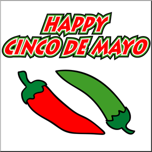 Clip Art: Happy Cinco de Mayo 1 Color – Abcteach
