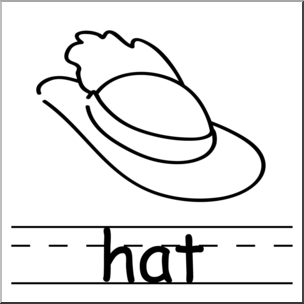 Clip Art: Basic Words: Hat 1 Color Unlabeled – Abcteach