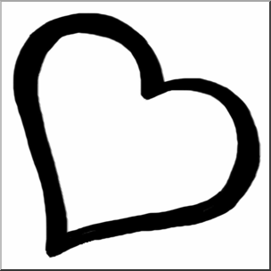 Clip Art: Outline Heart B&W – Abcteach