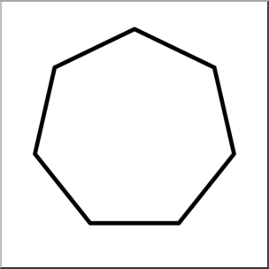 Clip Art: Shapes: Heptagon B&W Unlabeled – Abcteach
