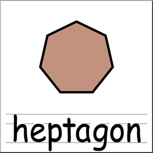 Clip Art: Irregular Polygons: Heptagon B&W Labeled – Abcteach
