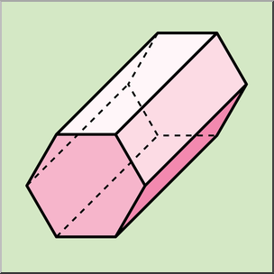 Clip Art: 3D Solids: Hexagonal Prism Color – Abcteach