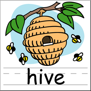 Clip Art: Basic Words: Hive Color Labeled – Abcteach