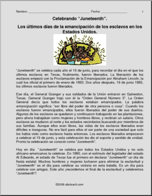 Spanish: ComprensiÃ›n de Lectura – La celebraciÃ›n de “Juneteenth ...