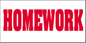 Clip Art: Word Banner: Homework 1 Color 1 – Abcteach