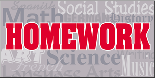 Clip Art: Word Banner: Homework 1 Color 4 – Abcteach