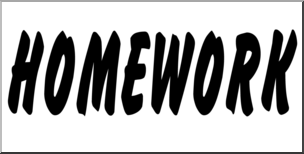 Clip Art: Word Banner: Homework 2 B&W – Abcteach