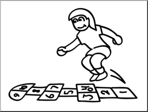 Clip Art: Basic Words: Hop (coloring page) – Abcteach