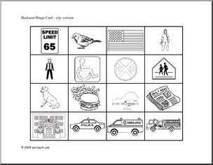 Bingo: Backseat Bingo – City (b/w) – Abcteach