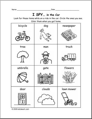 Game: I SPY in the Car (1) – Abcteach