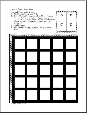 Hundred Board (blank) – Abcteach