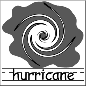 Clip Art: Weather Icons: Hurricane Grayscale Labeled – Abcteach
