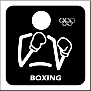Clip Art: Summer Olympics Event Icon: Boxing B&W – Abcteach