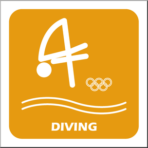 Clip Art: Summer Olympics Event Icon: Diving Color – Abcteach