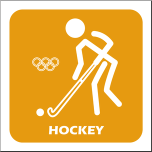 Clip Art: Summer Olympics Event Icon: Hockey Color – Abcteach