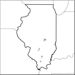 Clip Art: US State Maps: Illinois B&W – Abcteach