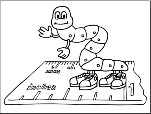 Clip Art: Cartoon Inchworm B&W – Abcteach
