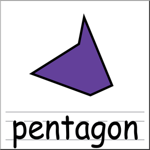 Clip Art: Irregular Polygons: Pentagon Color Labeled – Abcteach