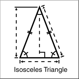 Clip Art: Shapes: Triangle: Isosceles Geometry B&W Labeled – Abcteach