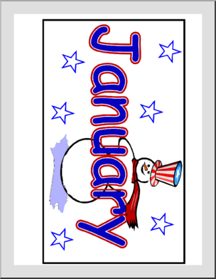 Calendar: January (header) – patriotic – Abcteach