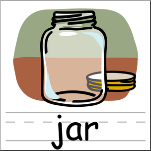 Clip Art: Basic Words: Jar Color Labeled – Abcteach