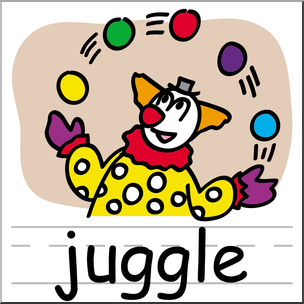 Clip Art: Basic Words: Juggle Color Labeled – Abcteach