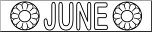 Clip Art: Month Banner: June B&W – Abcteach