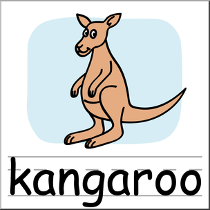 Clip Art: Basic Words: Kangaroo Color Labeled – Abcteach