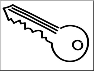 Clip Art: Basic Words: Key B&W Labeled – Abcteach