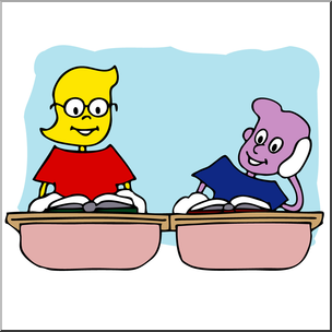 Clip Art: Cartoon School Scene: Classroom 08 Color – Abcteach
