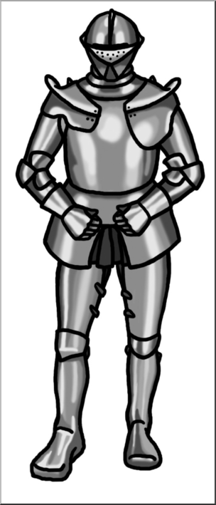 Clip Art: Medieval History: Knight Grayscale – Abcteach