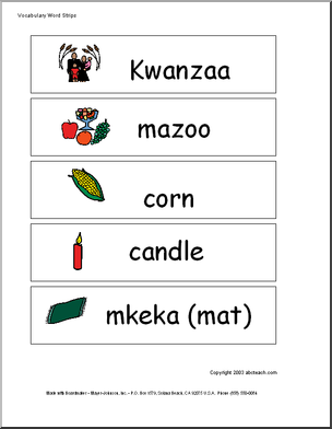 Word Wall: Kwanzaa (pictures) – Abcteach