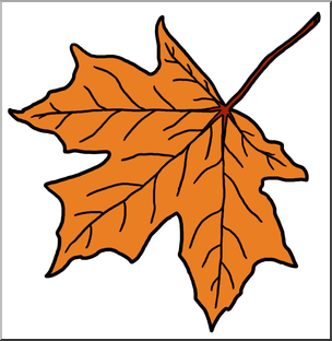 Clip Art: Leaf: Sugar Maple Autumn 2 Color – Abcteach