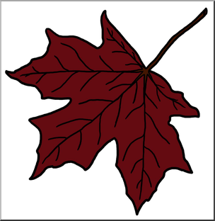 Clip Art: Leaf: Sugar Maple Autumn 3 Color – Abcteach