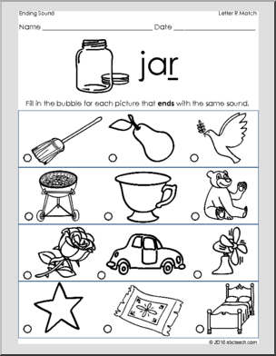Match – Letter R’ Ending Consonant Sounds – Abcteach