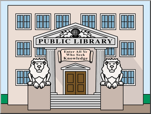 Clip Art: Buildings: Library Color – Abcteach