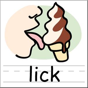 Clip Art: Basic Words: Lick Color Labeled – Abcteach