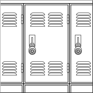 Clip Art: Lockers 1 B&W – Abcteach