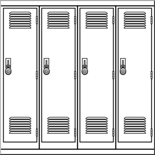 Clip Art: Lockers 2 B&W – Abcteach