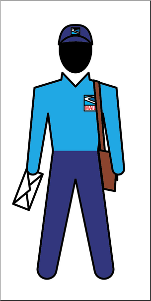 Clip Art: People: Postal Worker (male) Color – Abcteach