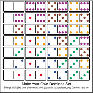 Clip Art: Make Your Own Dominos Set 2 B&W – Abcteach
