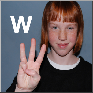 Photo: Manual Alphabet W 02 HiRes – Abcteach